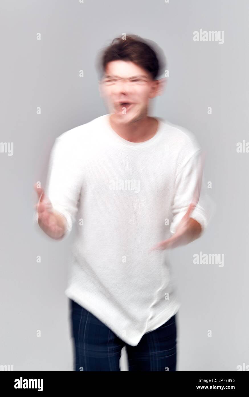 Concept Shot Of Man With Distorted Face Illustrating Mental Health ...