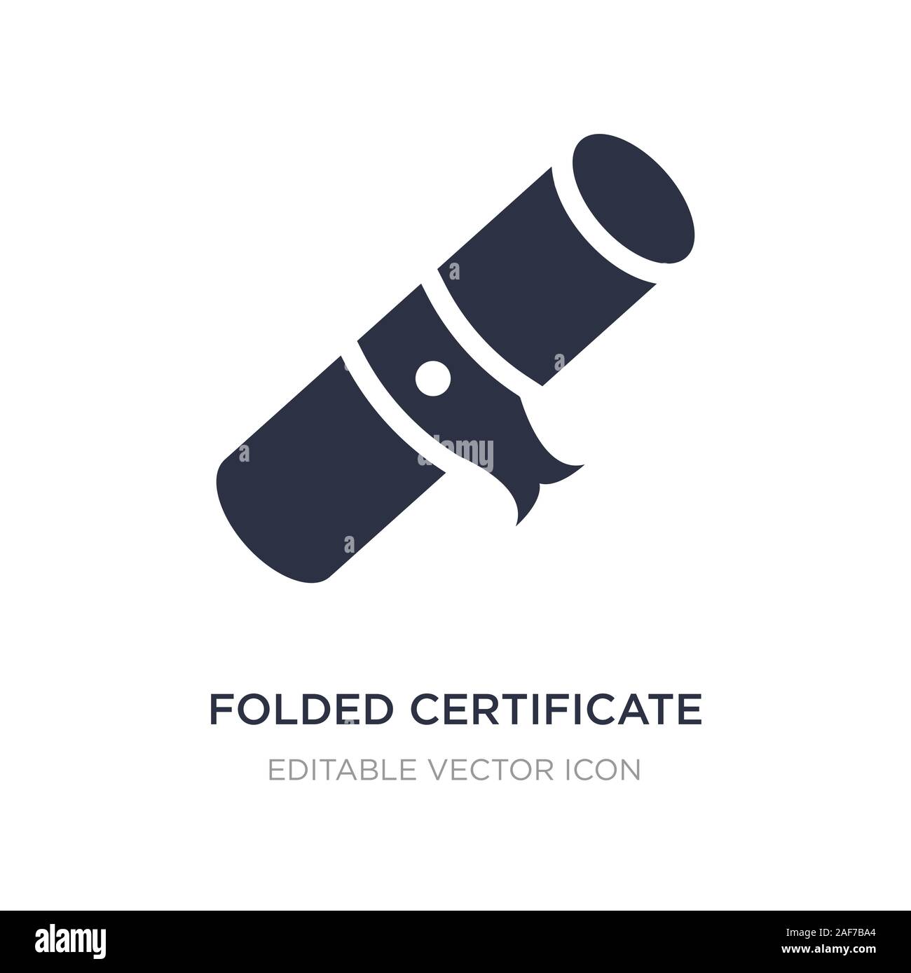 folded certificate icon on white background. Simple element ...