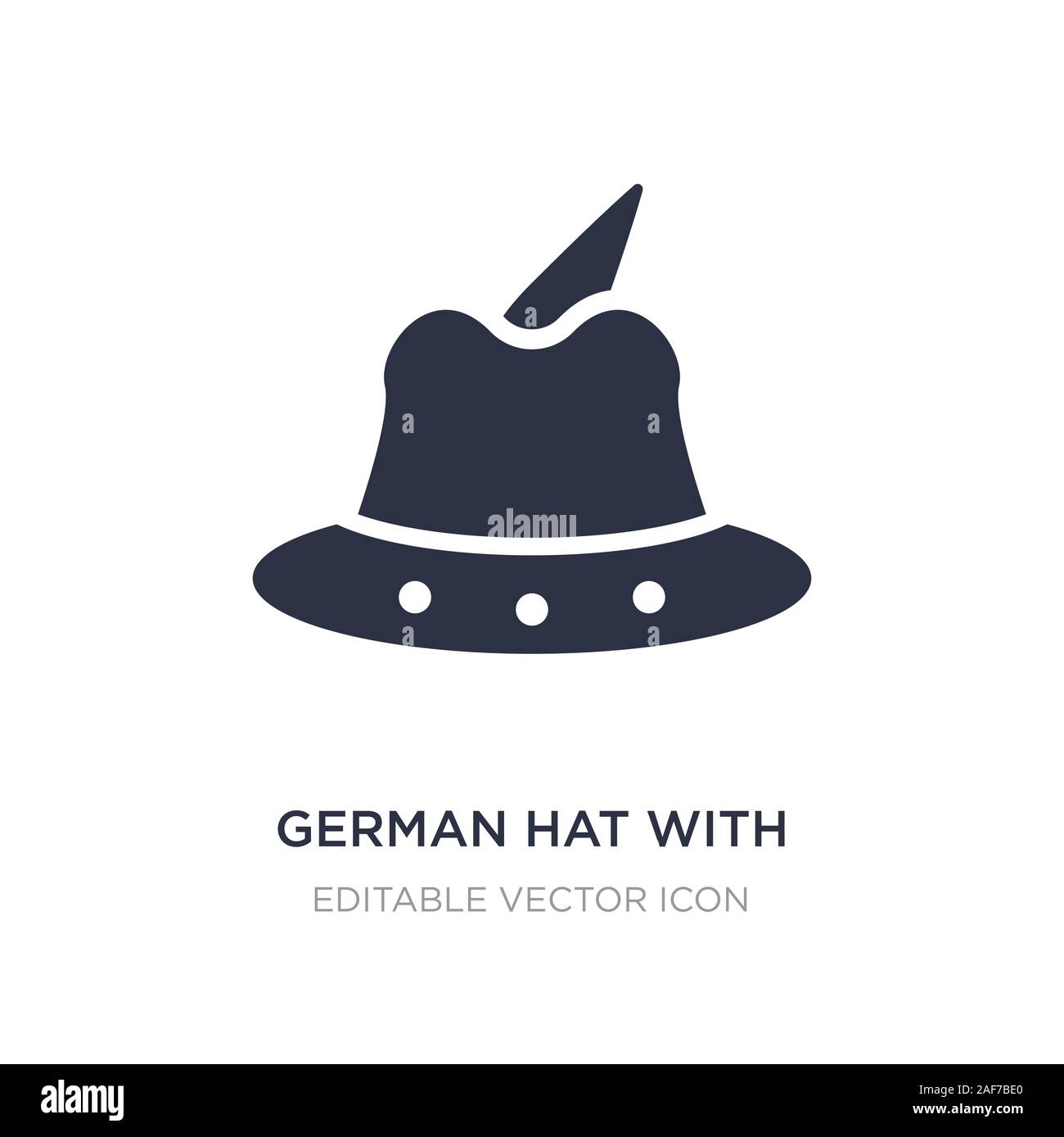 german hat with small feather icon on white background. Simple element ...