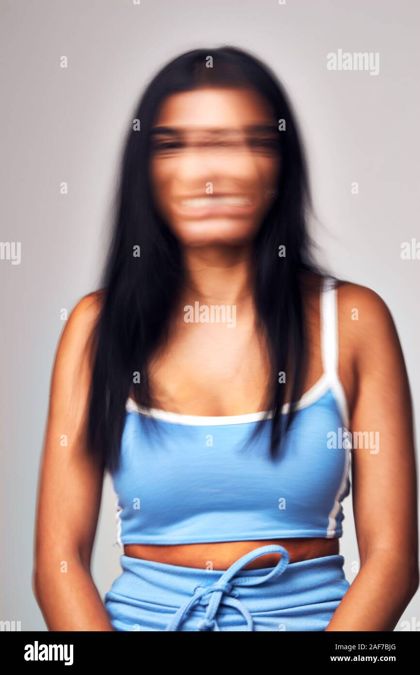 Concept Shot Of Woman With Distorted Face Illustrating Mental Health ...