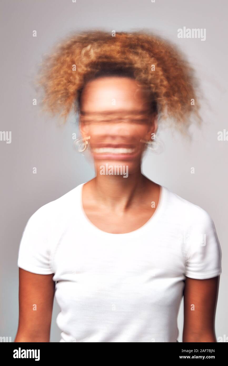 Concept Shot Of Woman With Distorted Face Illustrating Mental Health ...