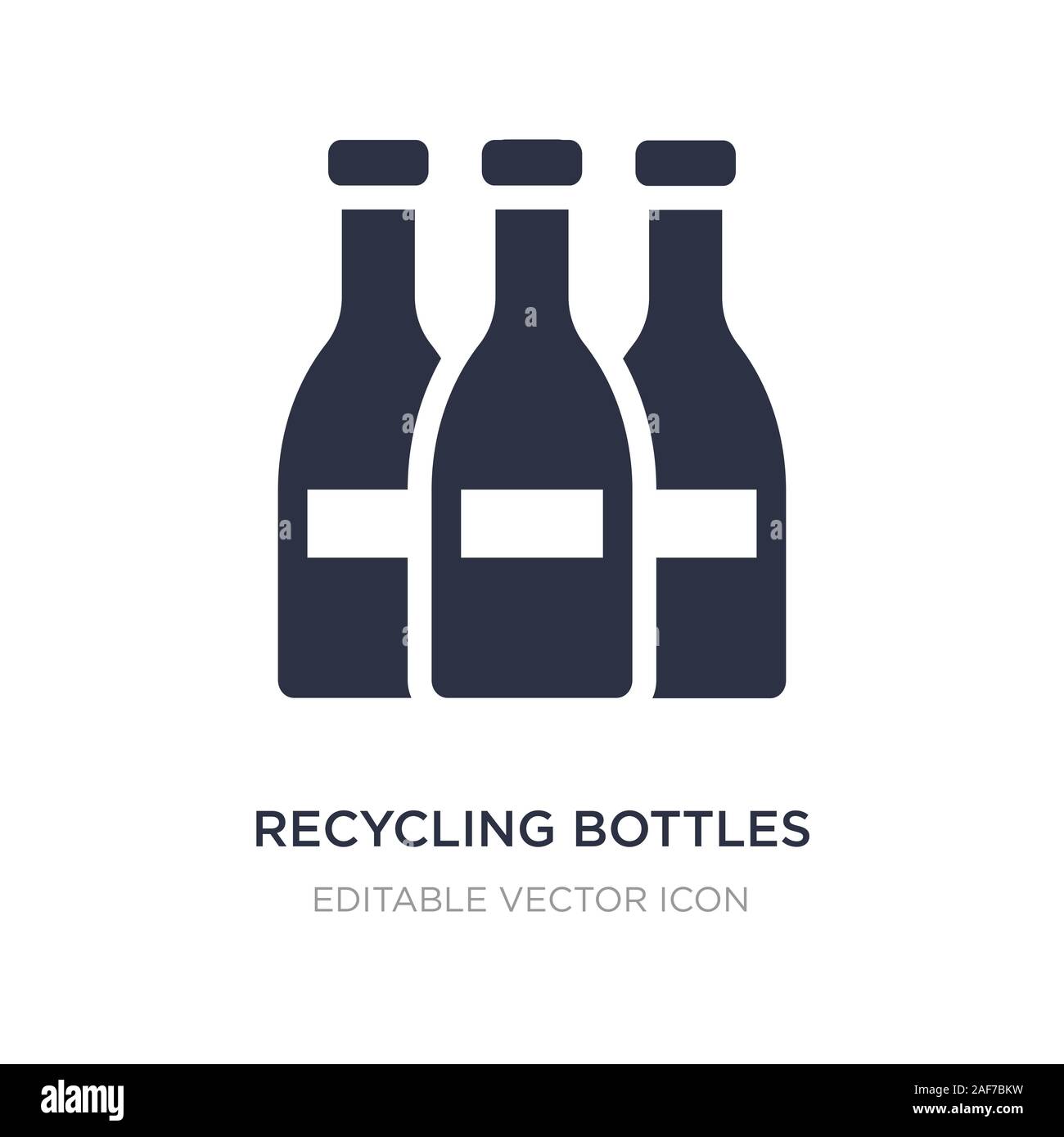 recycling bottles icon on white background. Simple element illustration ...