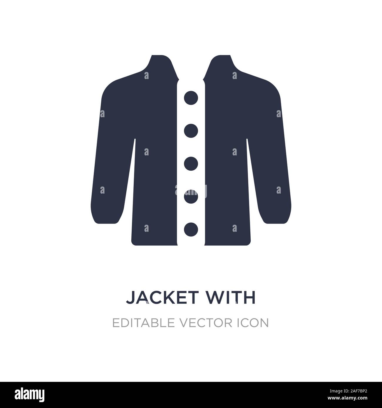 jacket with buttons icon on white background. Simple element ...