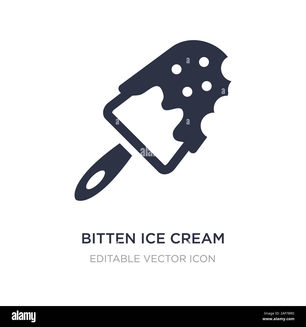 bitten ice cream icon on white background. Simple element illustration ...