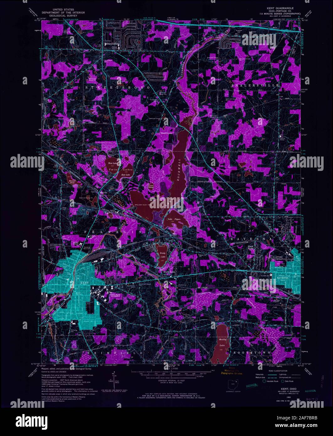 Map of kent ohio hi-res stock photography and images - Alamy