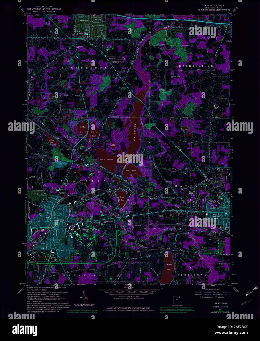 Map of kent ohio hi-res stock photography and images - Alamy