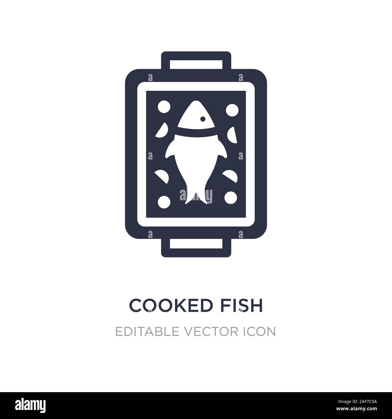 cooked fish icon on white background. Simple element illustration from ...