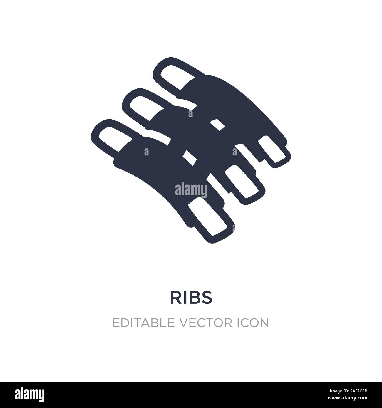 ribs icon on white background. Simple element illustration from Food ...