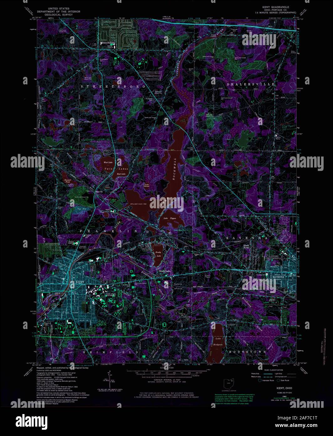 Map of kent ohio hi-res stock photography and images - Alamy