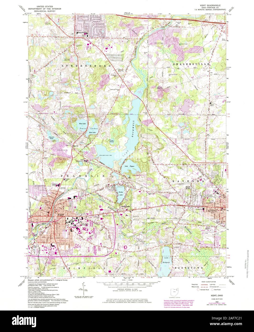 Map of kent ohio hi-res stock photography and images - Alamy