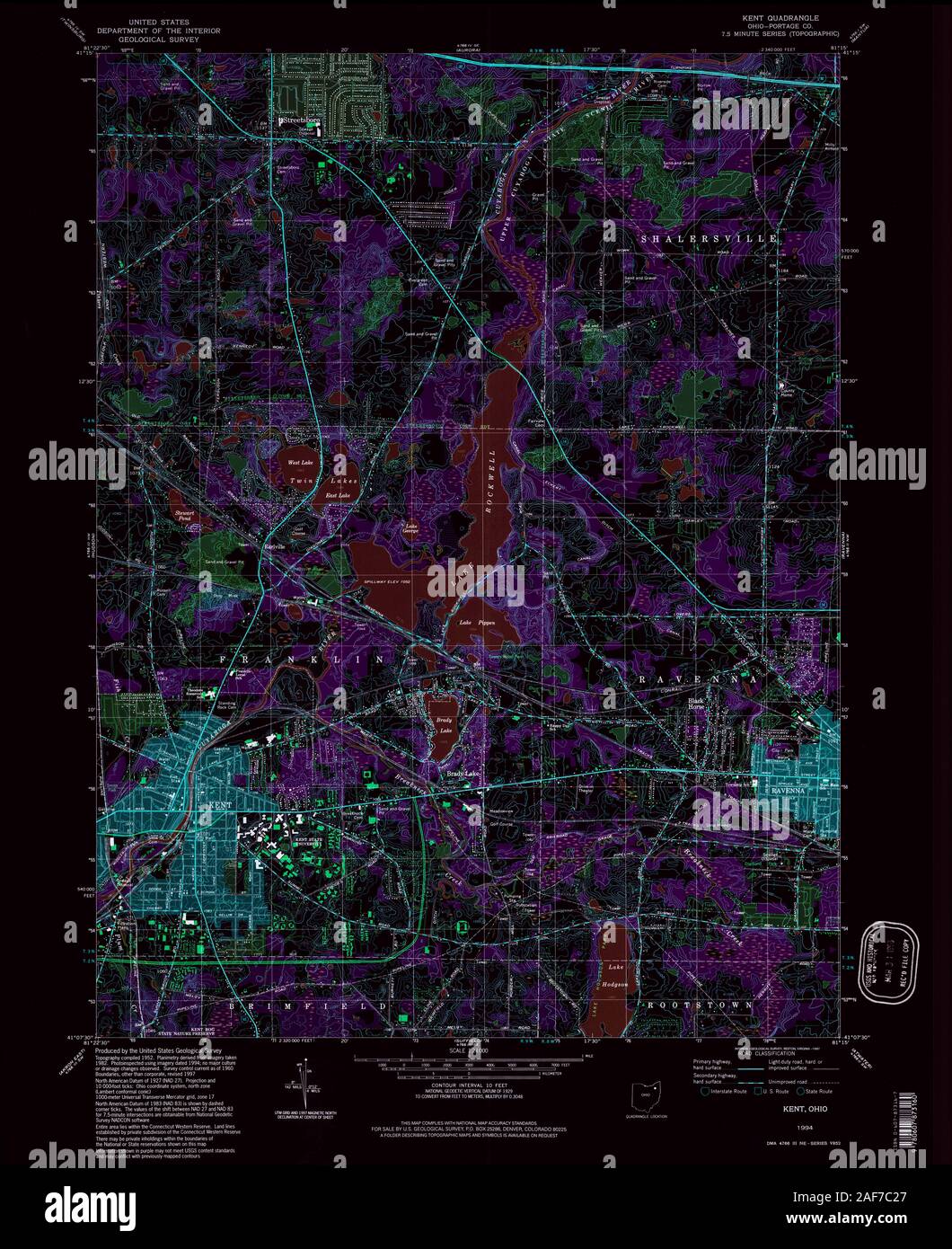 Map of kent ohio hi-res stock photography and images - Alamy