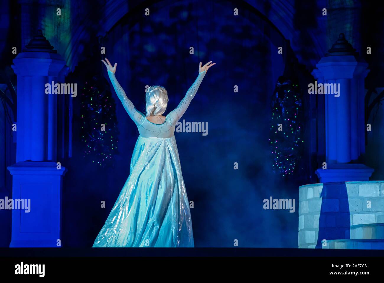 Orlando, Florida. November 15, 2019 . Elsa in A Frozen Holiday Wish at ...