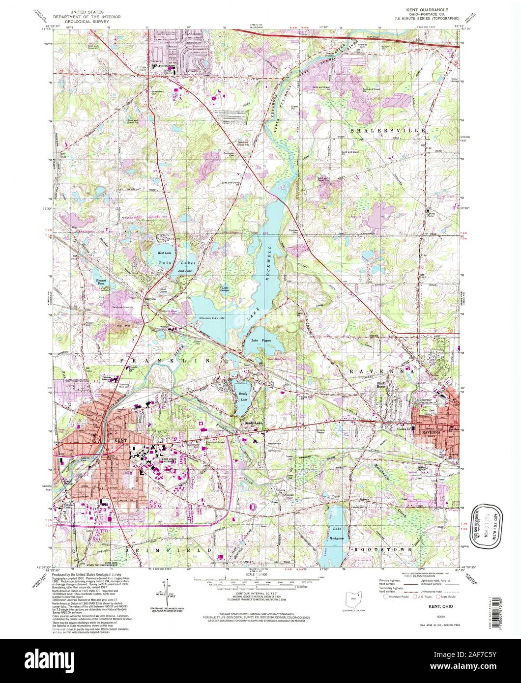 Map of kent ohio hi-res stock photography and images - Alamy