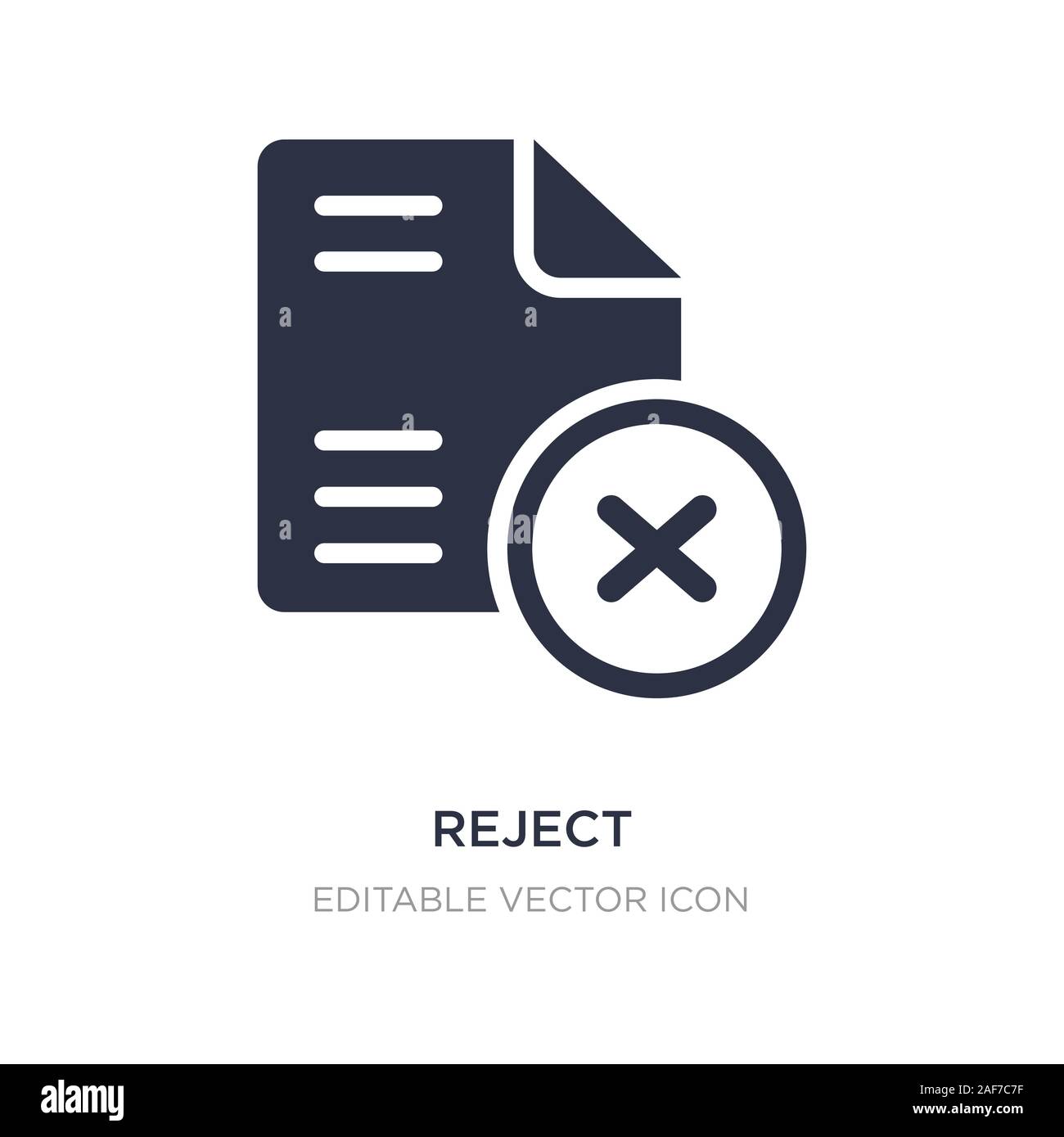 reject icon on white background. Simple element illustration from Files ...