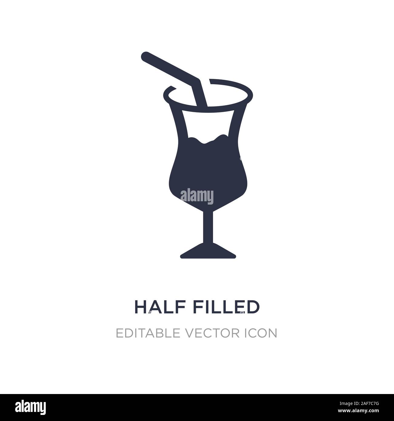 half filled cocktail glass icon on white background. Simple element ...