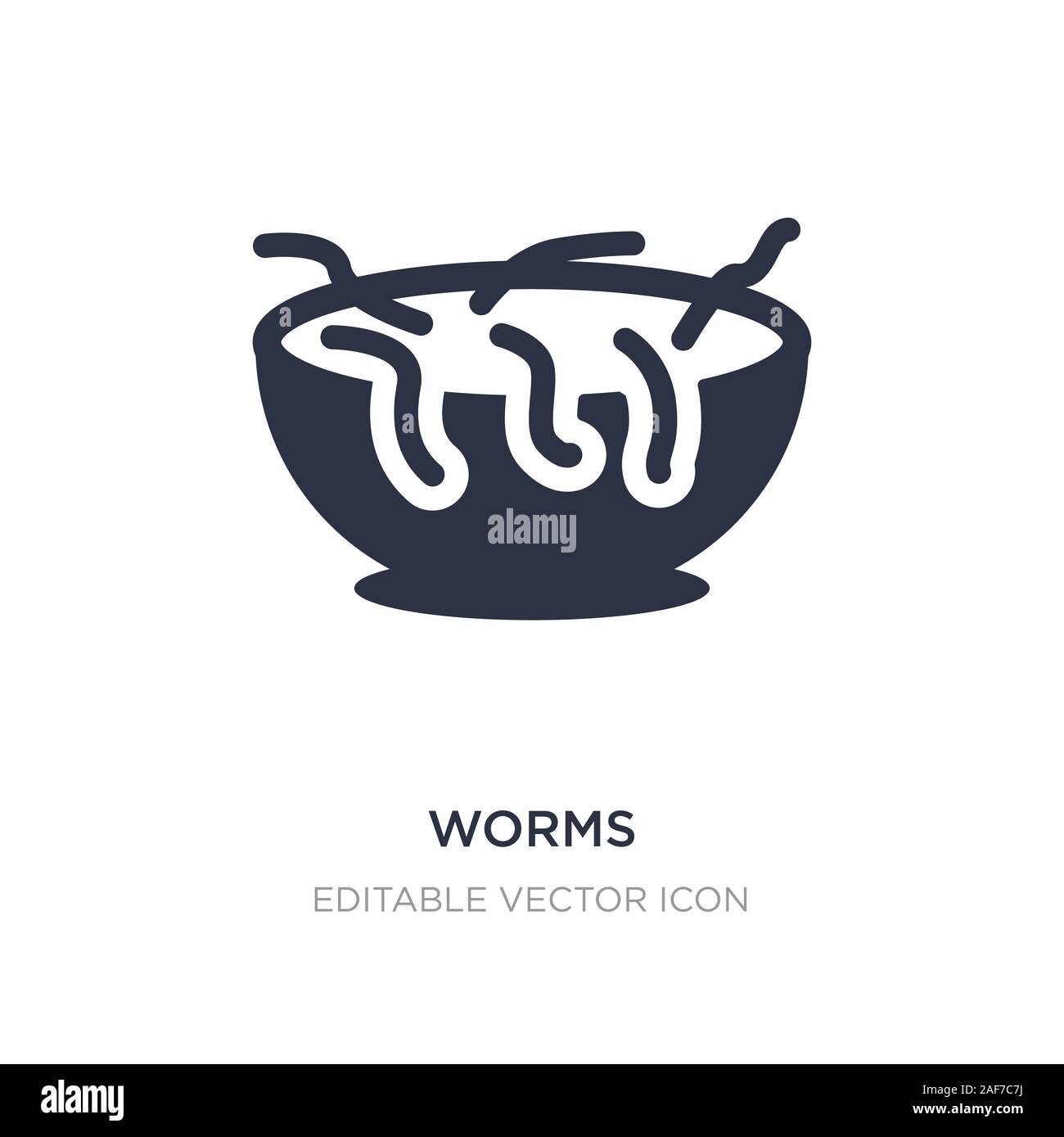 worms icon on white background. Simple element illustration from Food ...