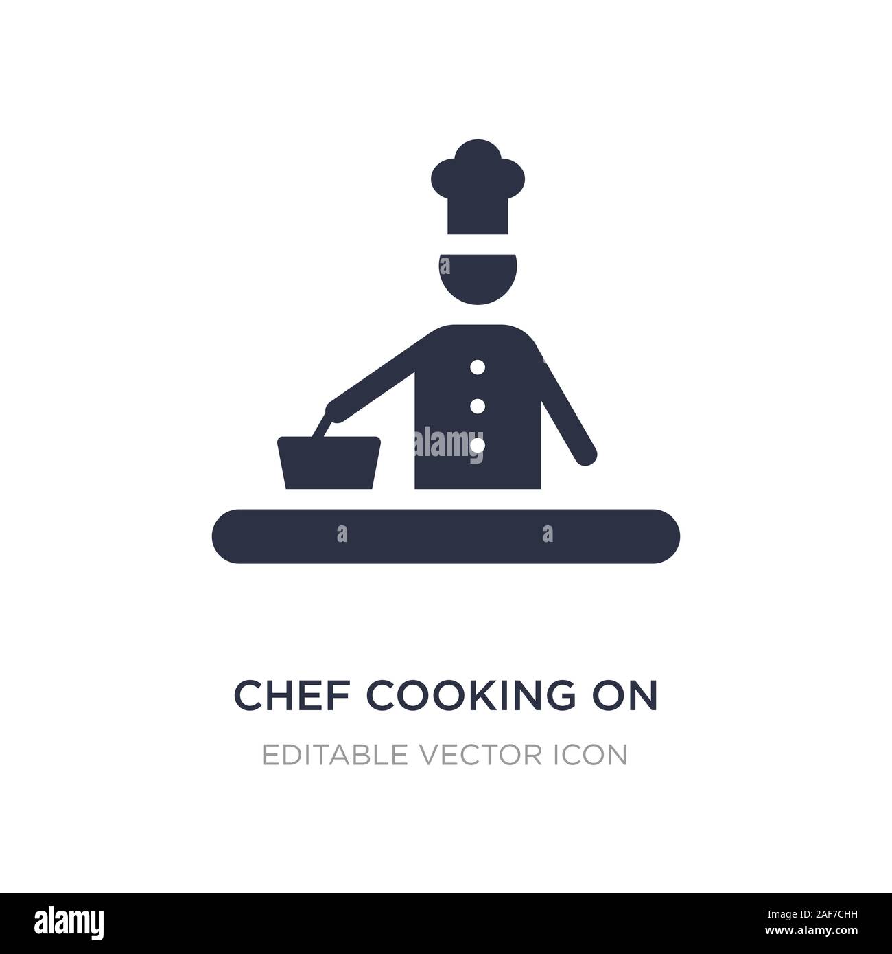 chef cooking on stove icon on white background. Simple element ...
