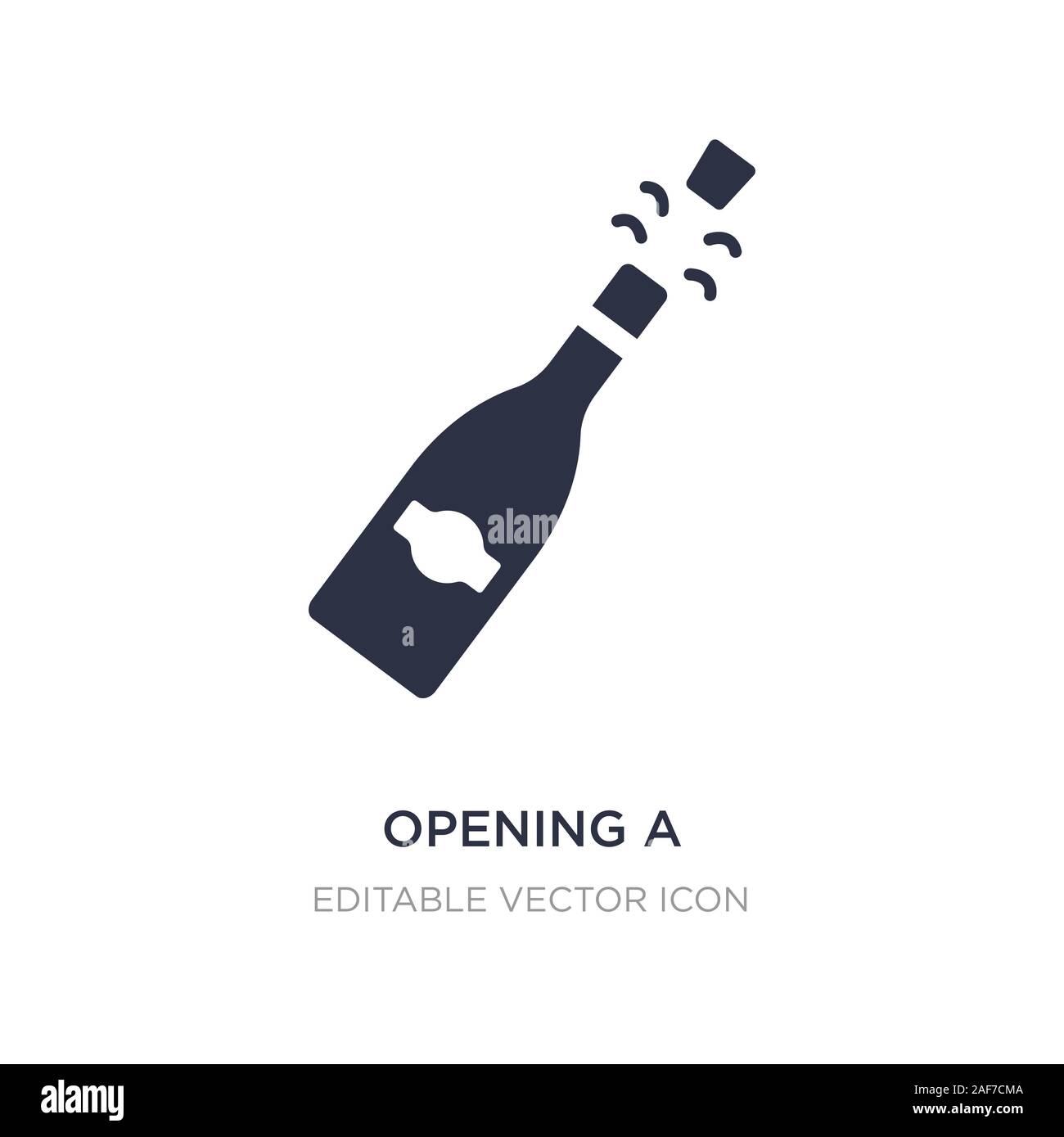 opening a champagne bottle icon on white background. Simple element ...