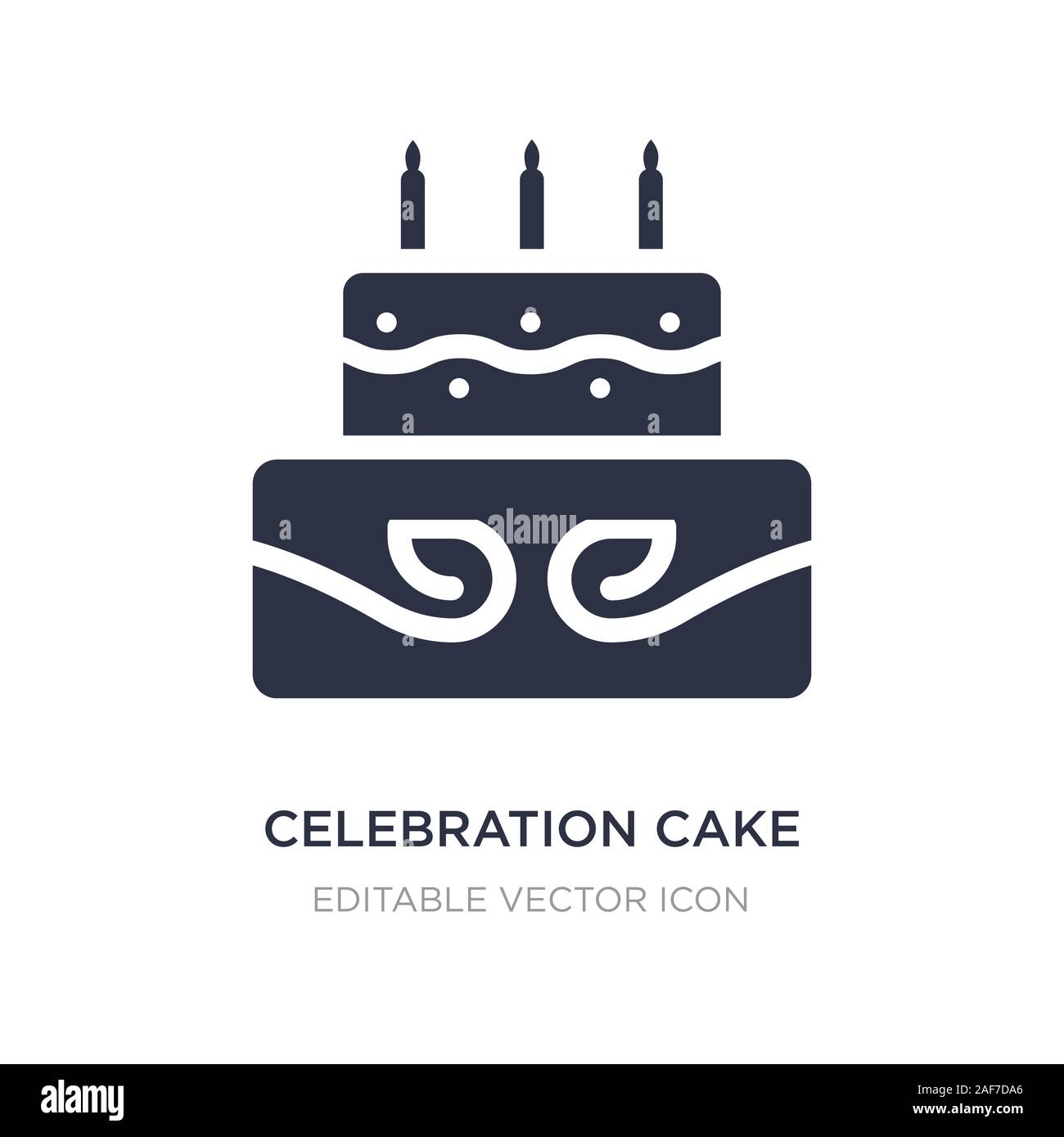 celebration cake icon on white background. Simple element illustration ...