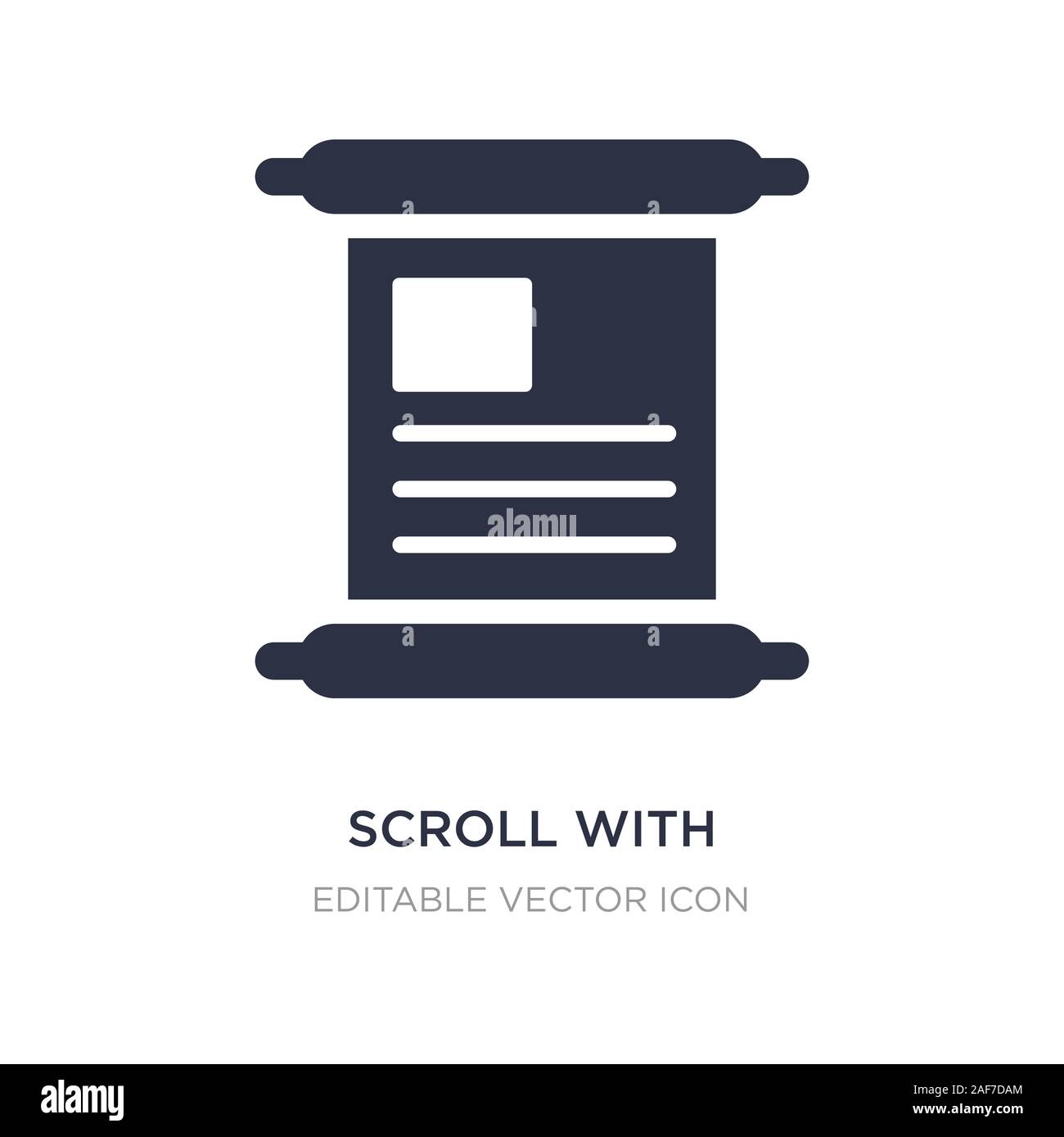 scroll with message inside icon on white background. Simple element ...