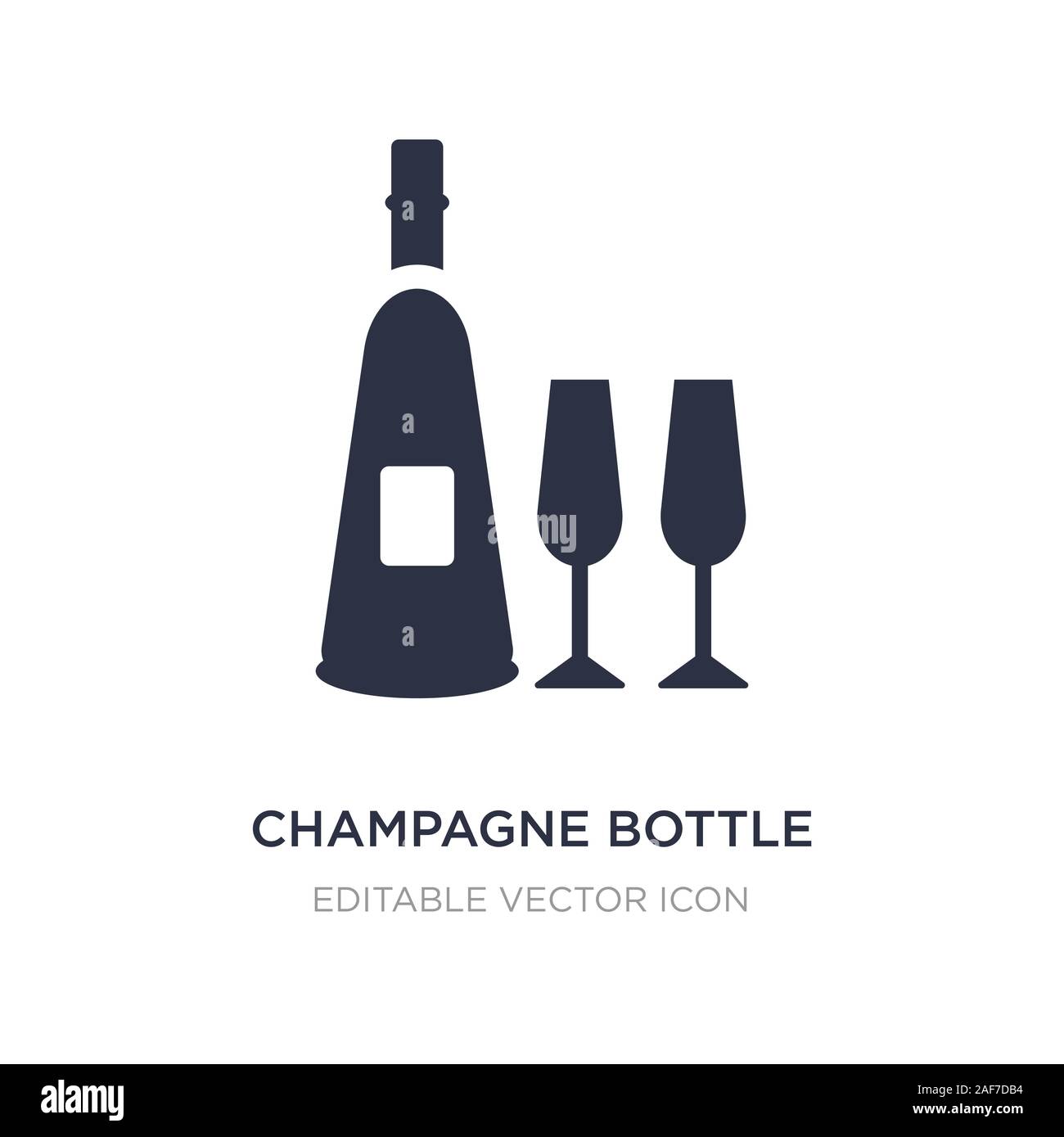 champagne bottle icon on white background. Simple element illustration ...
