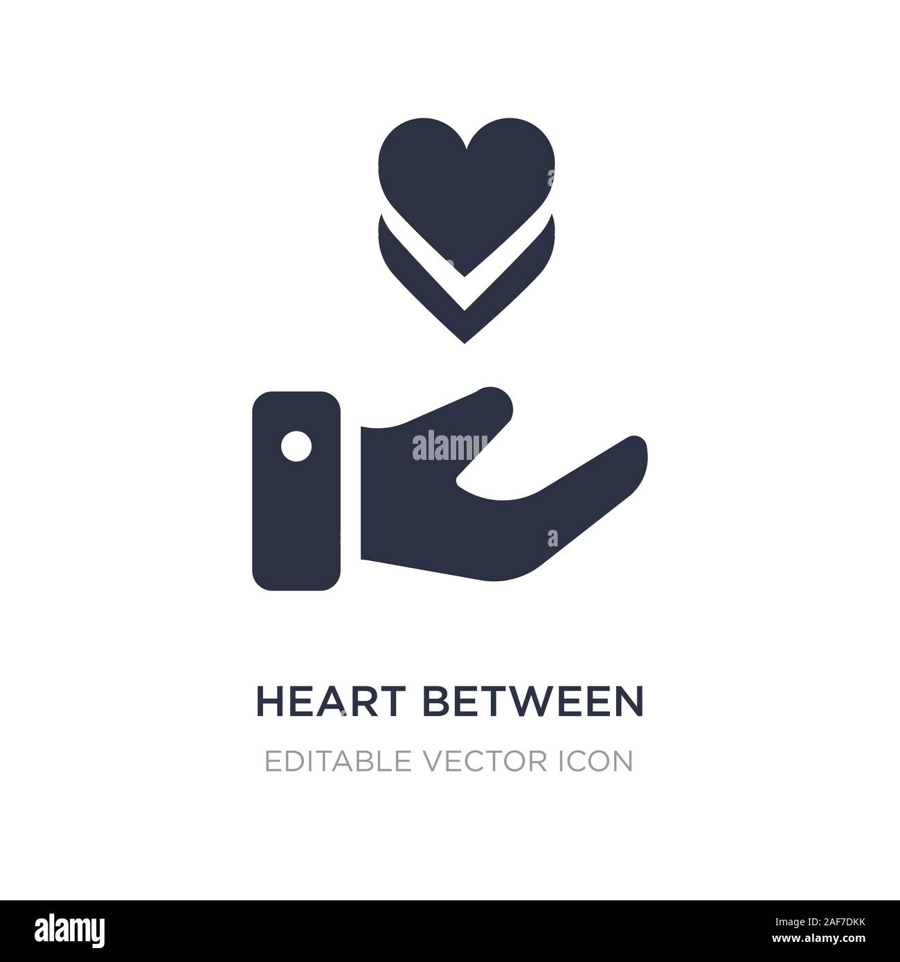 heart between hands icon on white background. Simple element ...