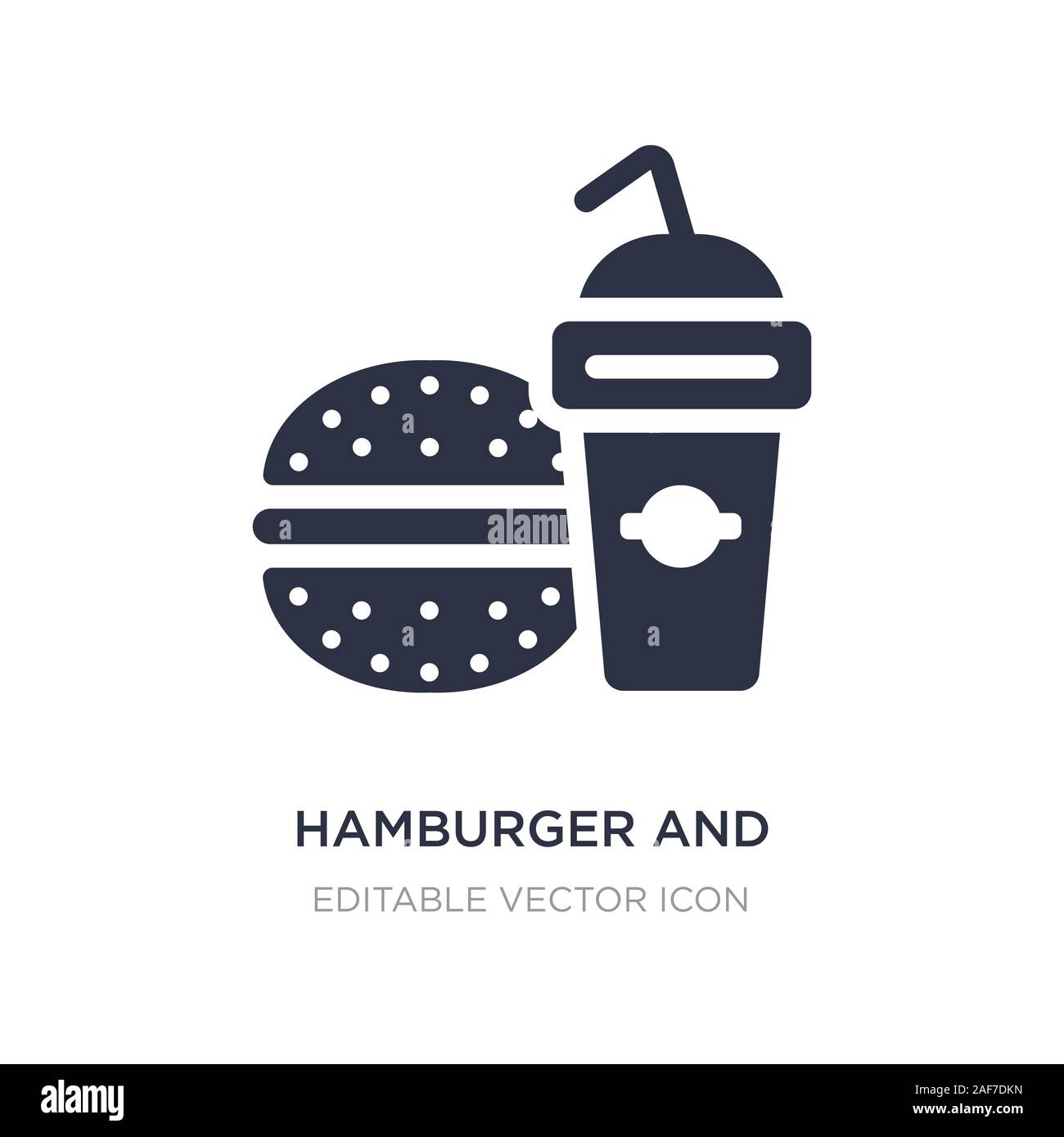 hamburger and drink icon on white background. Simple element ...