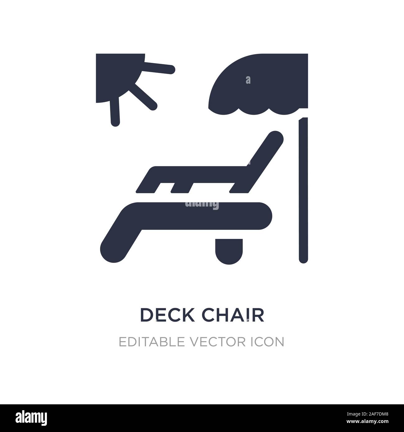 deck chair under the sun icon on white background. Simple element ...