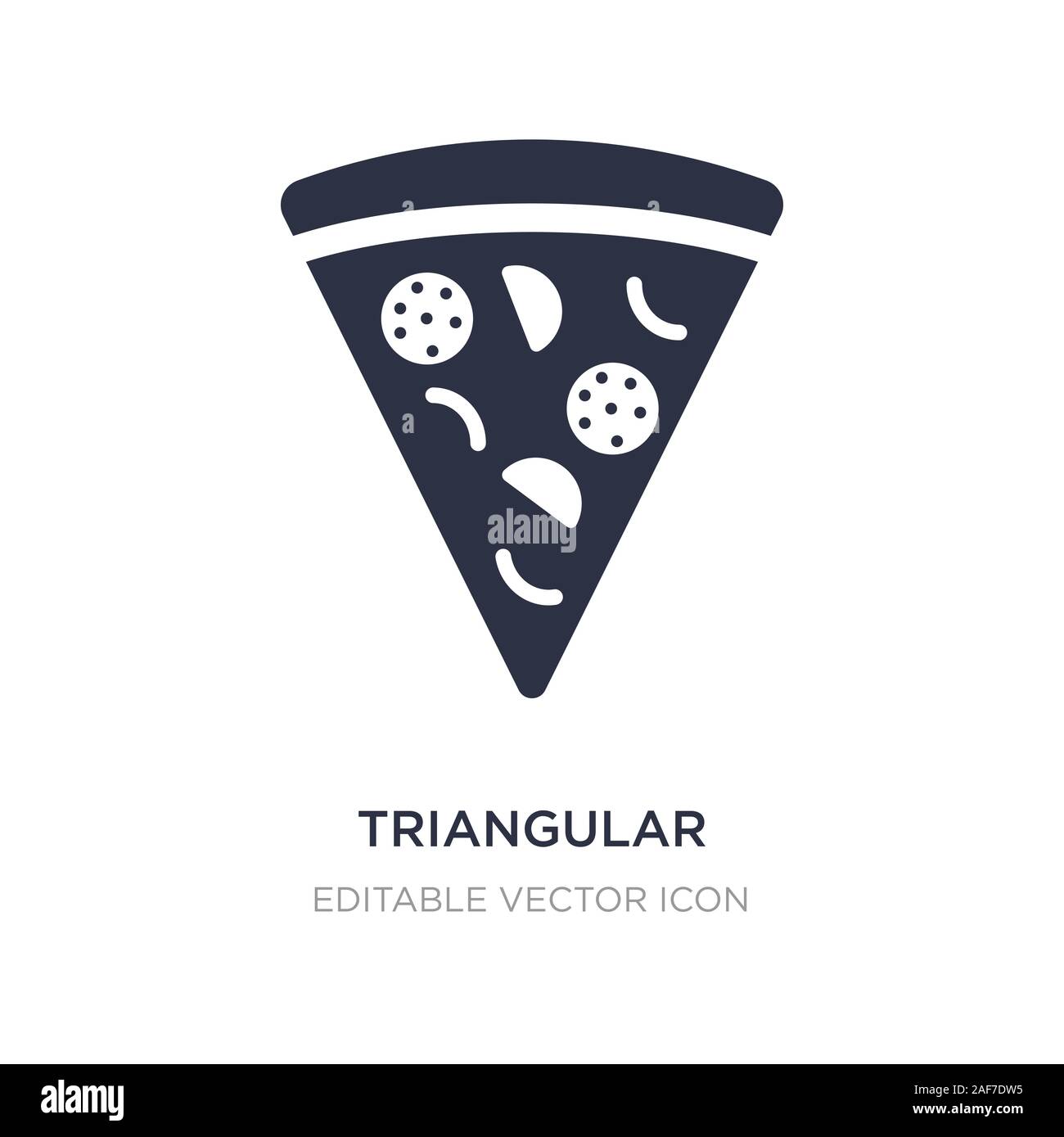 triangular pizza slice icon on white background. Simple element ...