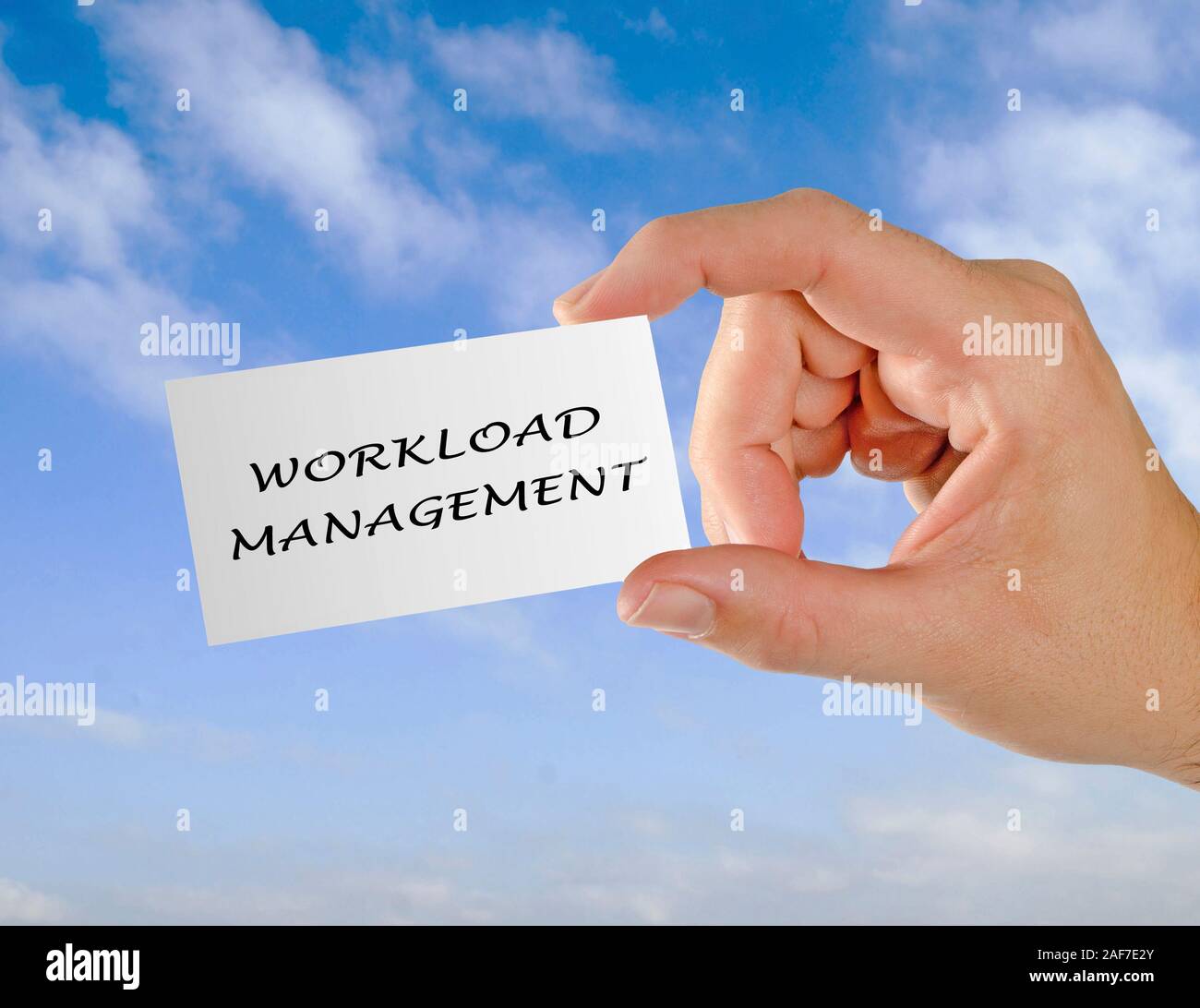 Business card with workload management Stock Photo - Alamy