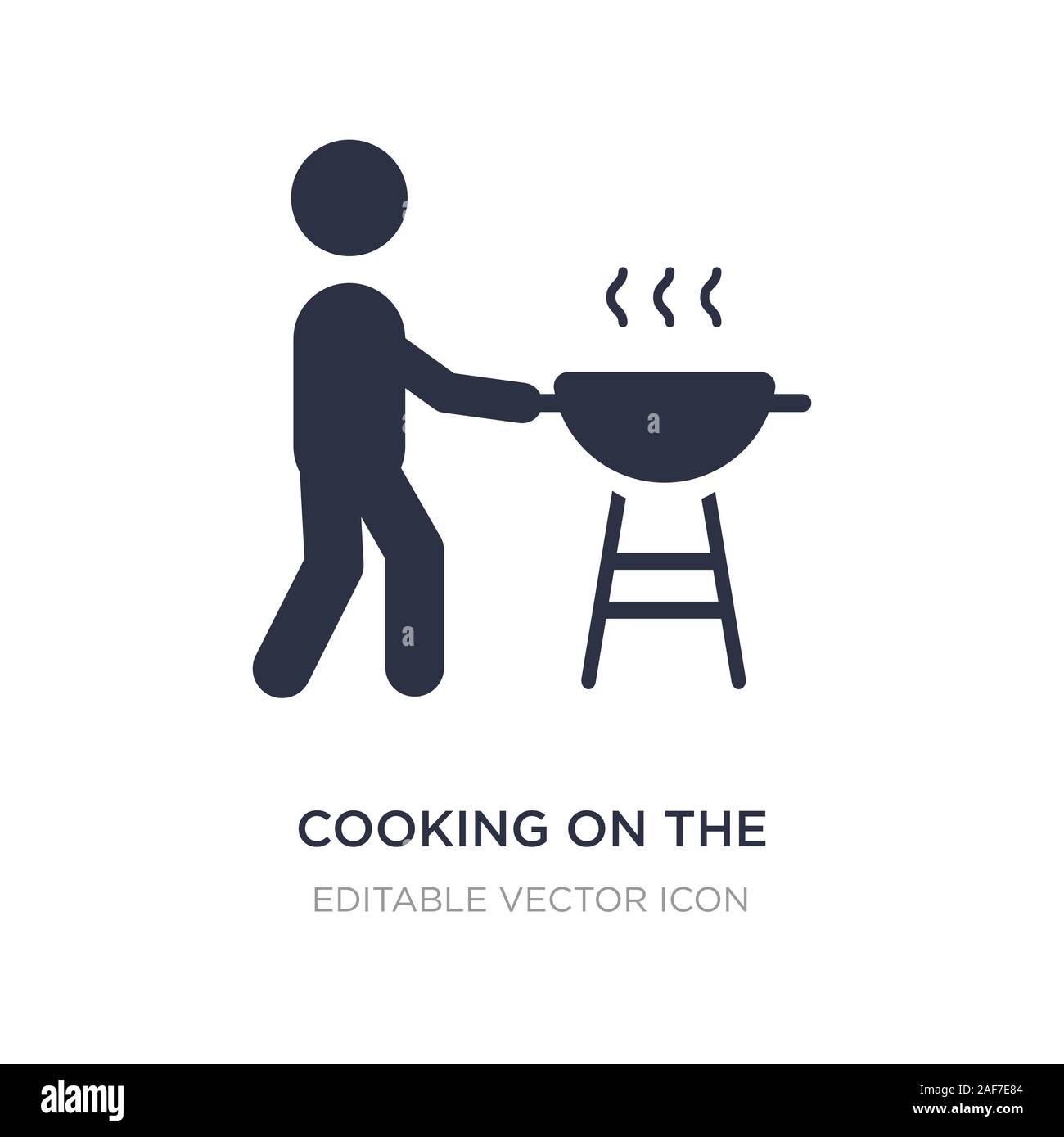 cooking on the barbecue icon on white background. Simple element ...