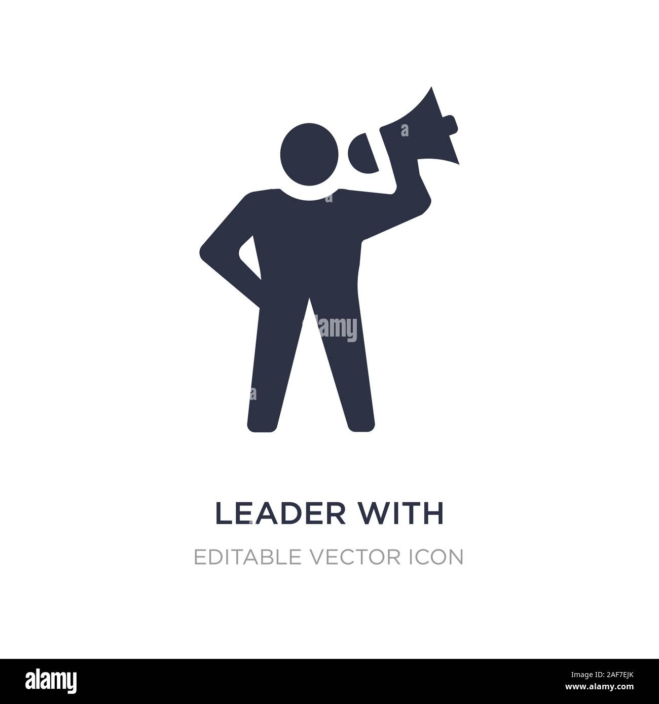 leader with loudspeaker icon on white background. Simple element ...