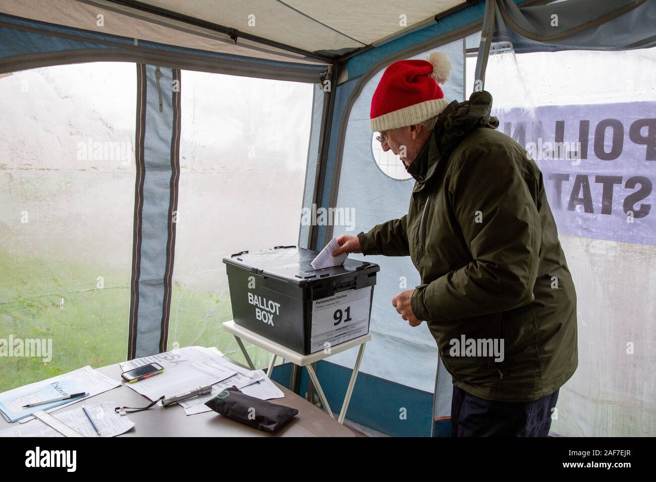 Picture dated December 12th shows voters in the village of Carlton ...