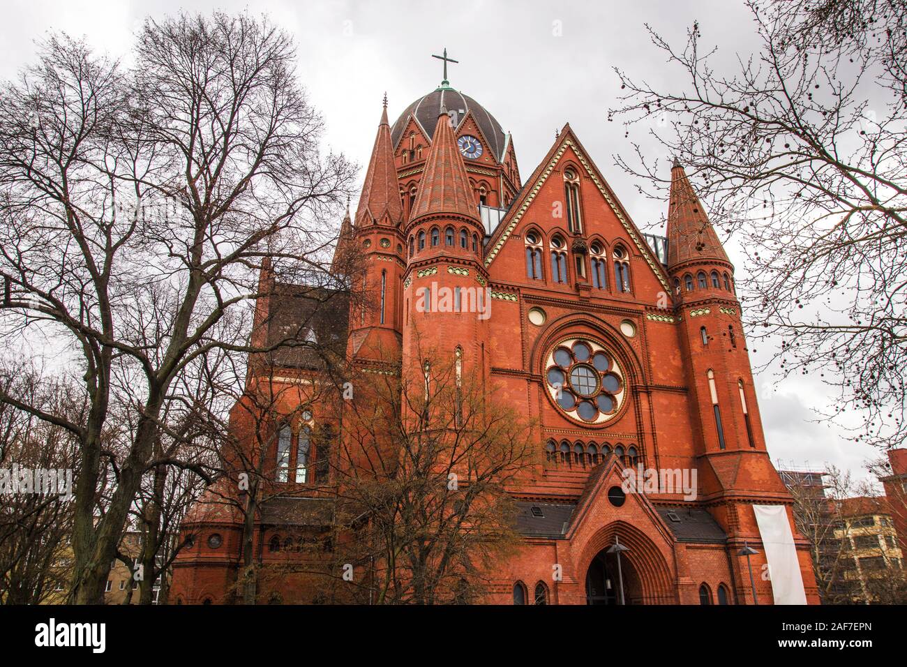 berlin germany historic red brick church Stock Photo - Alamy