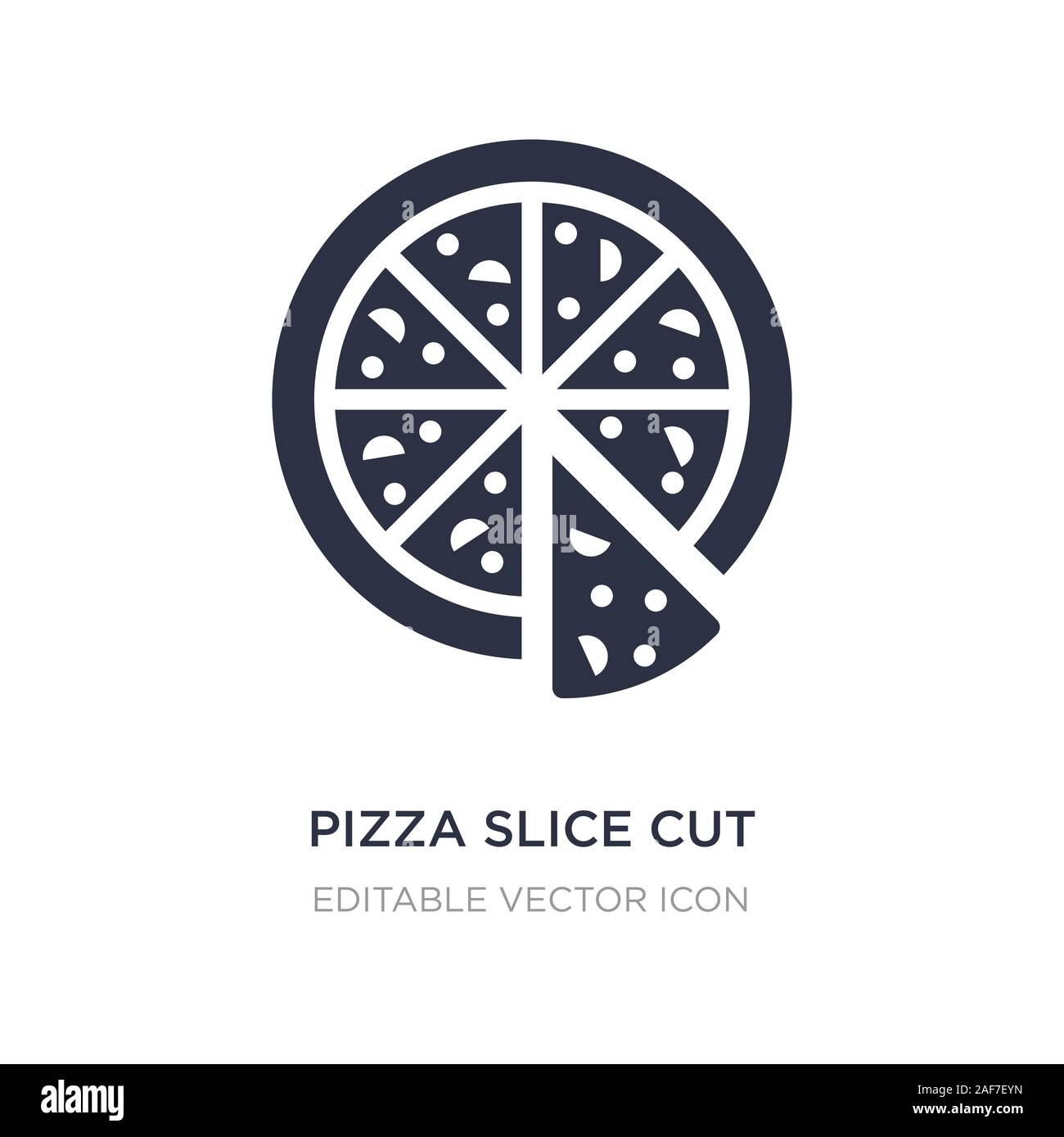 pizza slice cut icon on white background. Simple element illustration ...