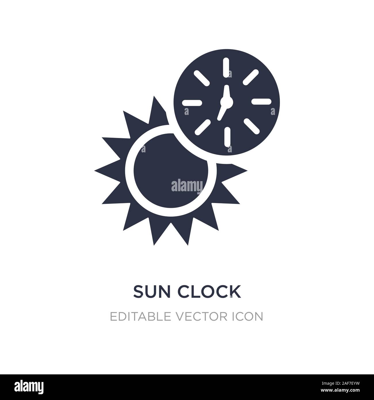 sun clock icon on white background. Simple element illustration from ...