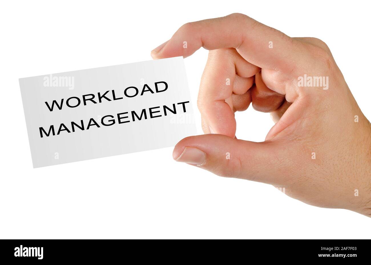 Business card with workload management Stock Photo - Alamy
