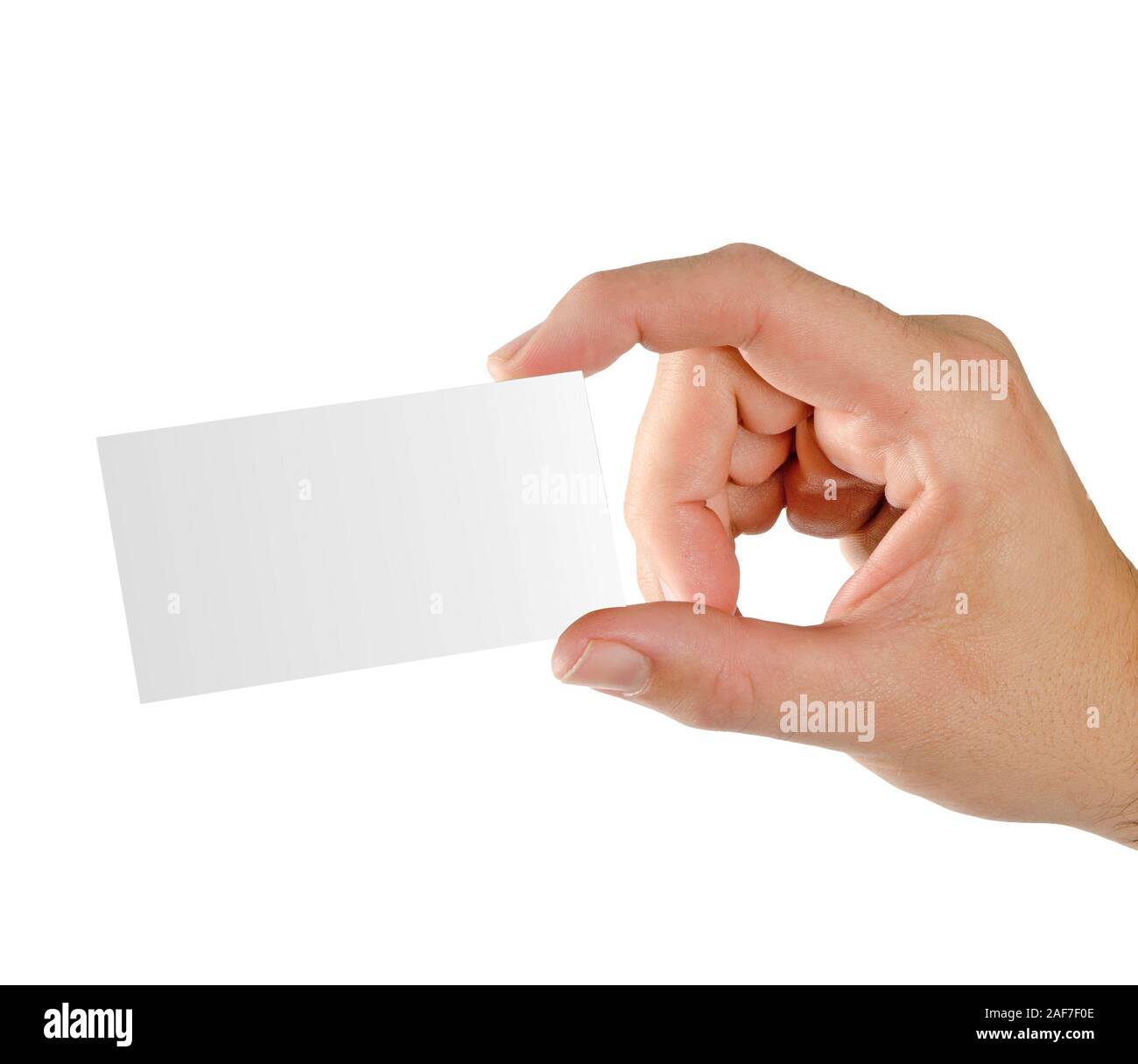 Hand with business card Stock Photo - Alamy