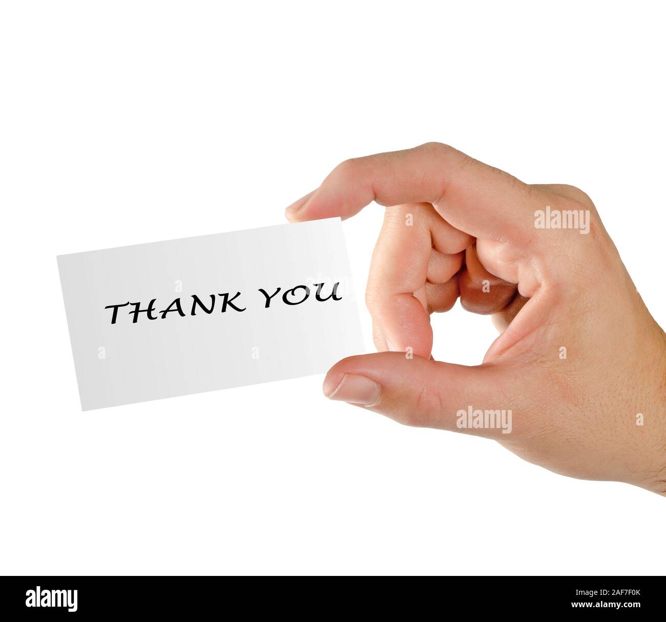 Hand with thank you note Stock Photo - Alamy