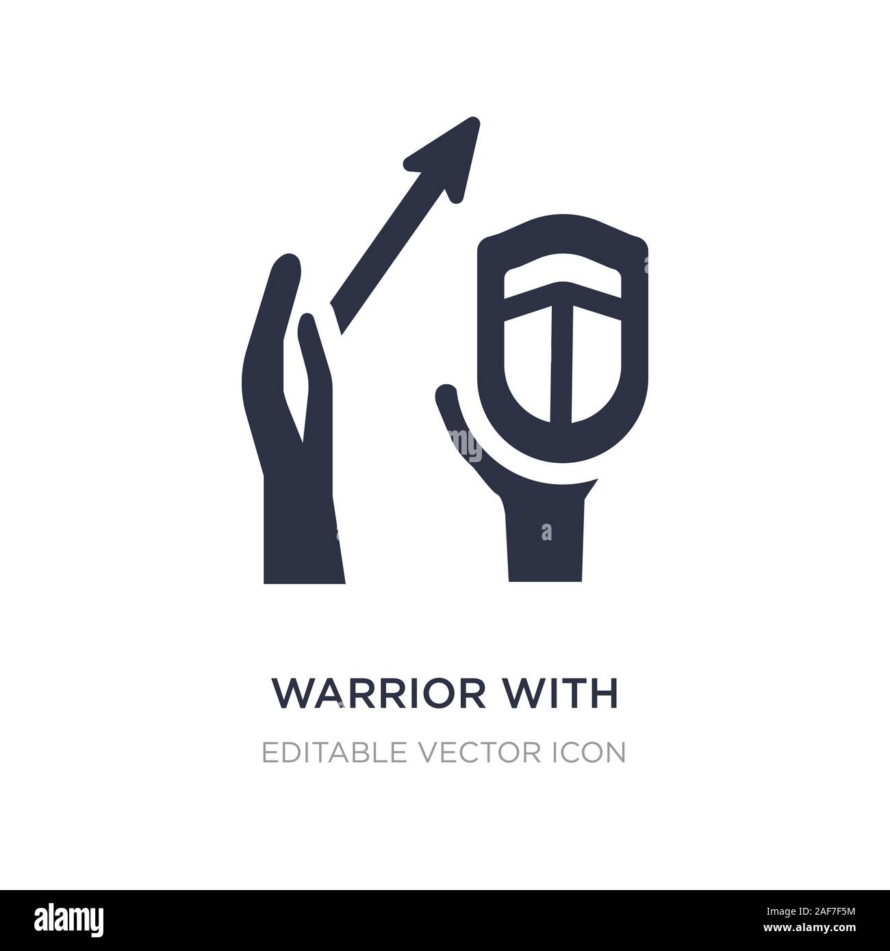 warrior with sword and shield icon on white background. Simple element ...