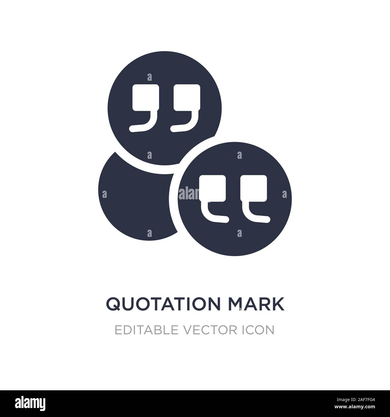 quotation mark inside a circle icon on white background. Simple element ...