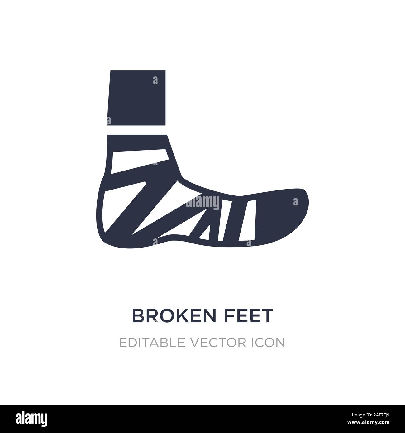 broken feet with bandage icon on white background. Simple element ...