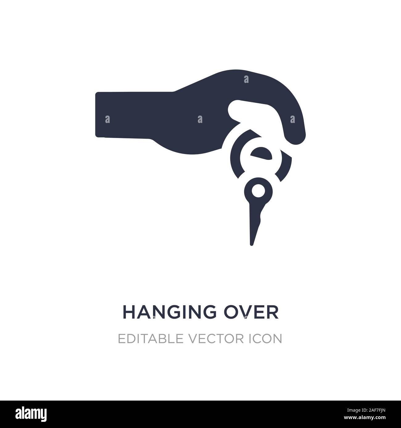hanging over the key icon on white background. Simple element ...
