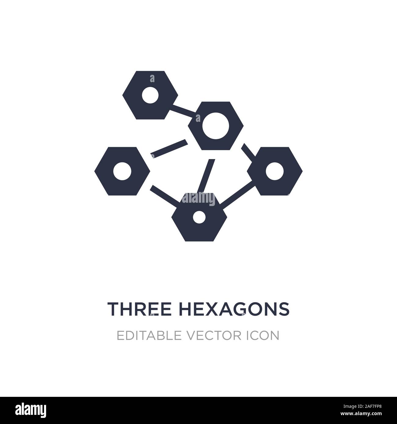 three hexagons cell icon on white background. Simple element ...