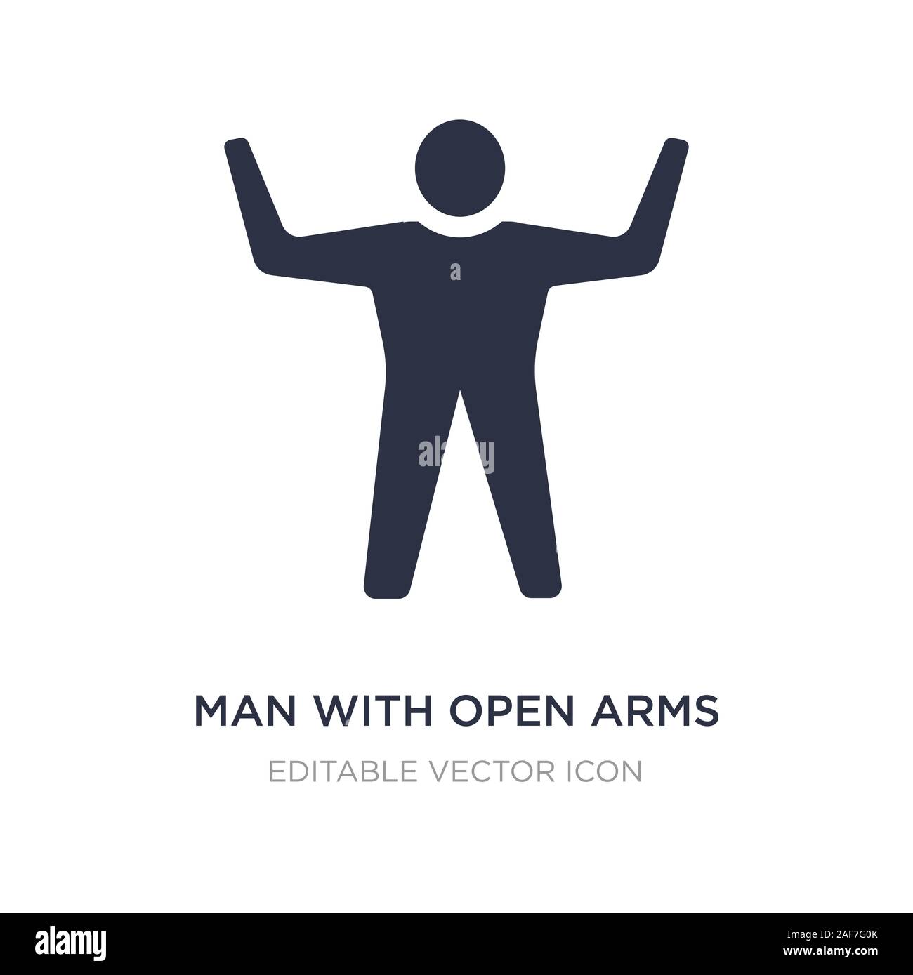 man with open arms icon on white background. Simple element ...