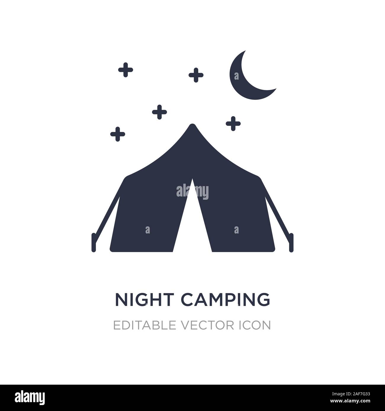 night camping icon on white background. Simple element illustration ...