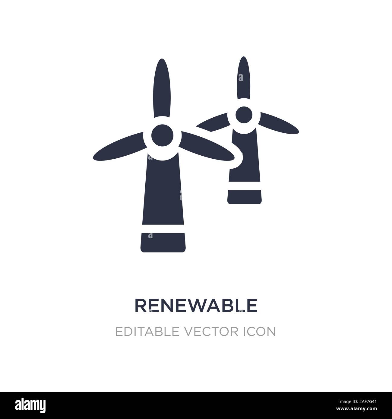 renewable energy label icon on white background. Simple element ...
