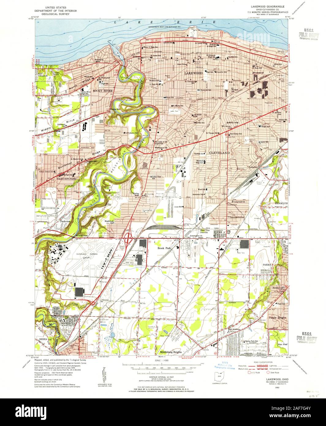 Map of lakewood ohio Cut Out Stock Images & Pictures - Alamy