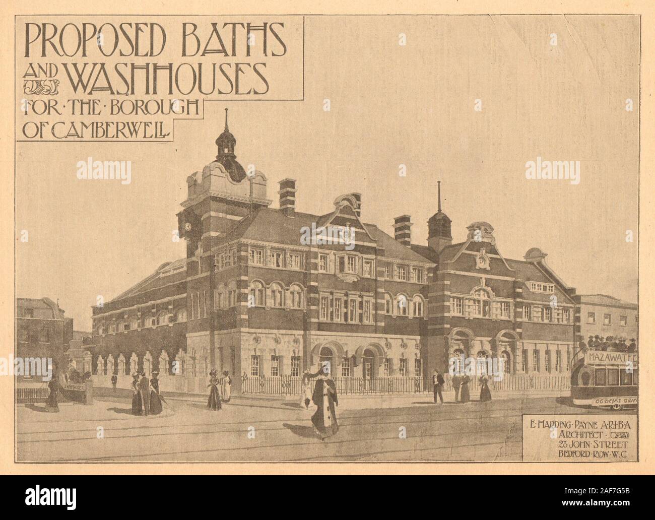 Proposed Baths & Washhouses, Camberwell Borough, E Harding Payne ...