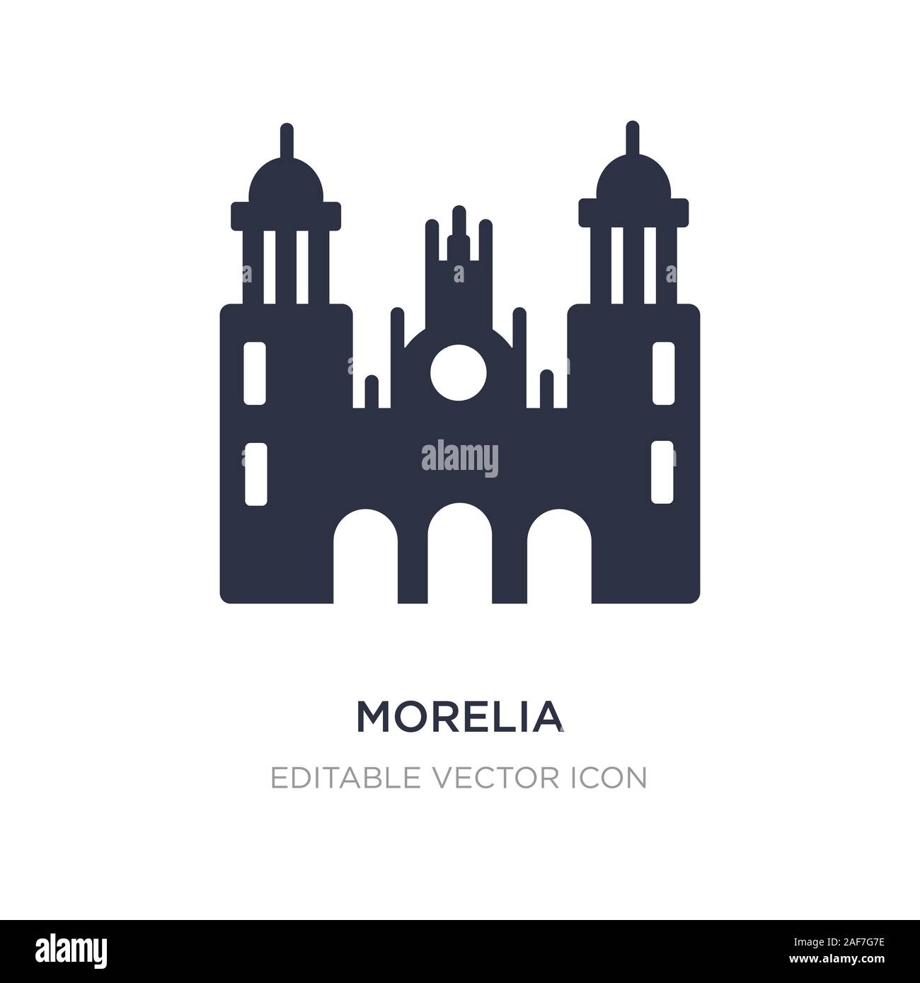 morelia cathedral in mexico icon on white background. Simple element ...